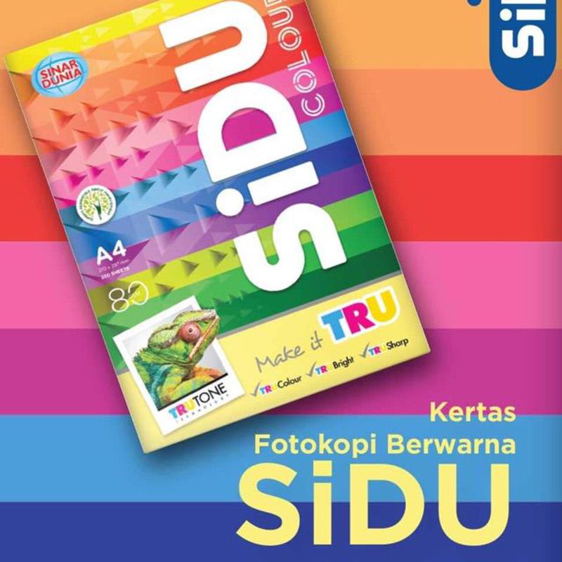Kertas HVS Rainbow 80gram A4 - Sidu
