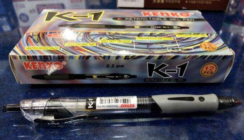 Pen Kenko K1 Hitam dan Biru (1 pack isi 12 pcs)