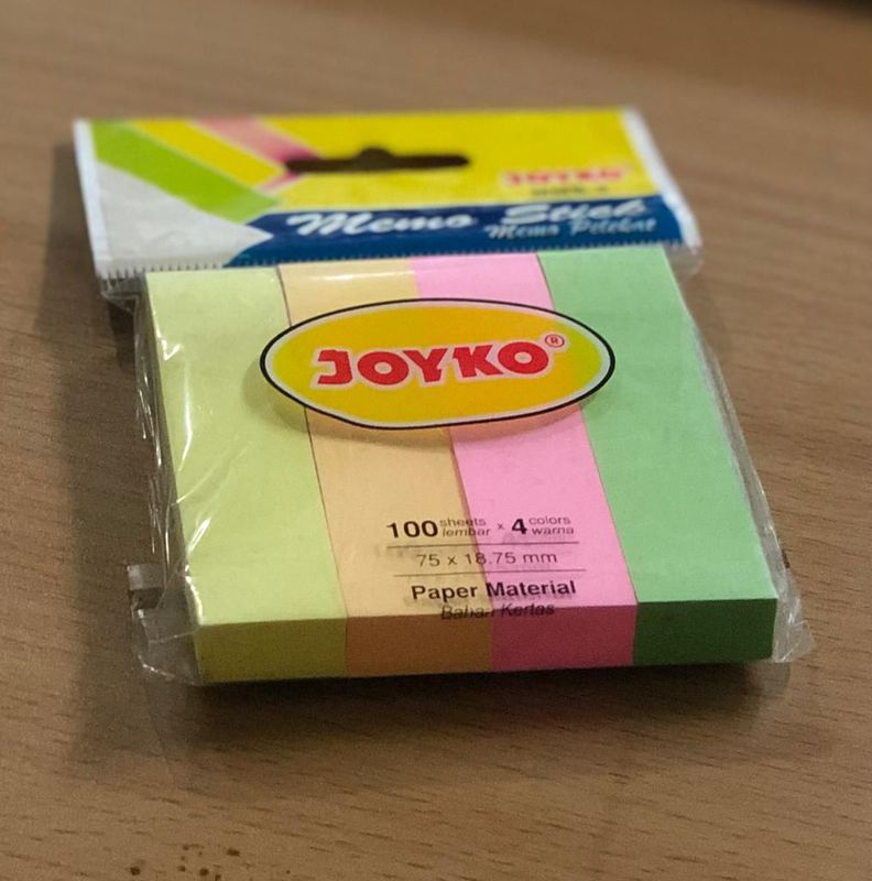 Kertas Memo Stick ukuran 75*18.75mm, 4 warna