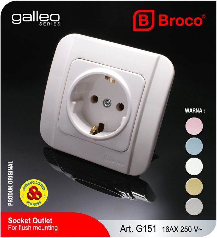 Broco Galleo G151 Socket Outlet 16A 250V - White