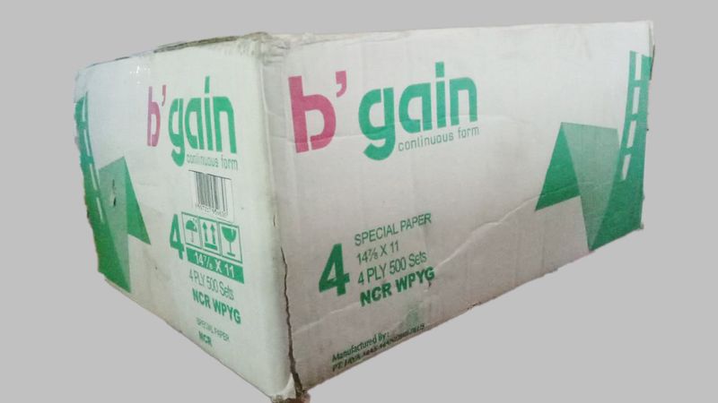 Kertas Continuous Form 4 Ply Merk B'Gain