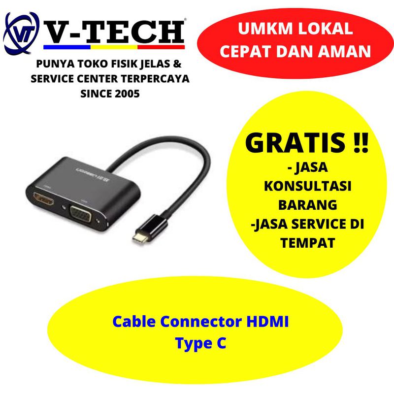 V-TECH AXIOO KONEKTOR USB-C TO VGA+HDMI