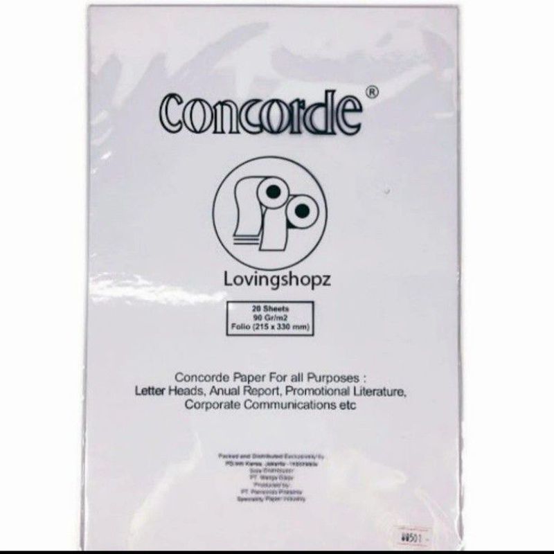 KERTAS CONCORD 90gr putih ukuran f4