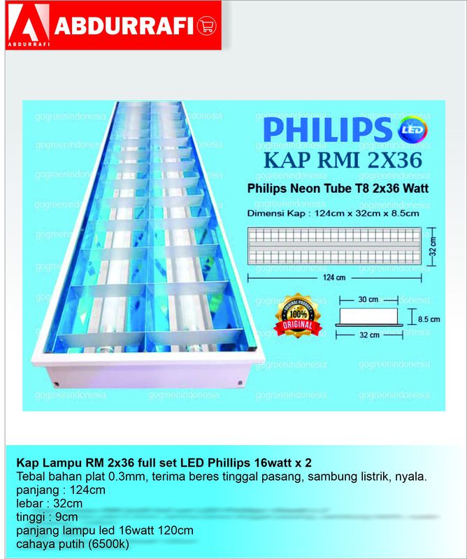 Lampu RM lampu RM 2x36 W + Armatur