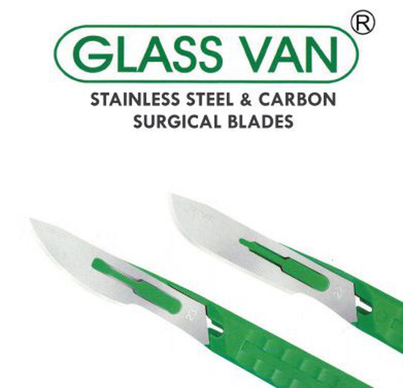 GLASS VAN STERILE SURGICAL BLADES STAINLESS STEEL - 24