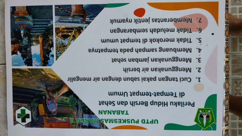 Sticker PHBS di tempat umum ( puskesmas marga 2 )