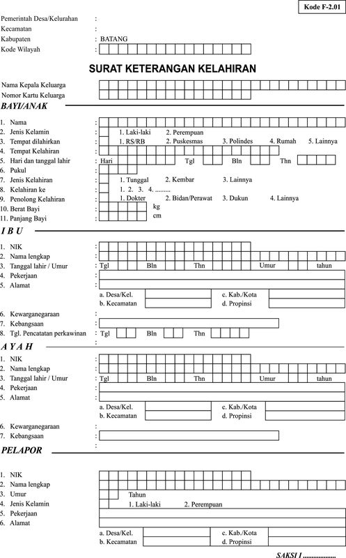 Blanko Formulir Akta