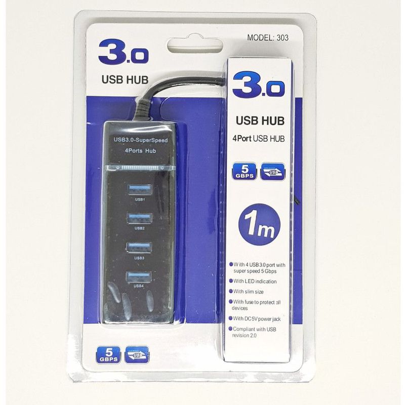 USB HUB 3.0 4 PORT PANJANG KABEL 1 METER SUPER SPEED / 1M