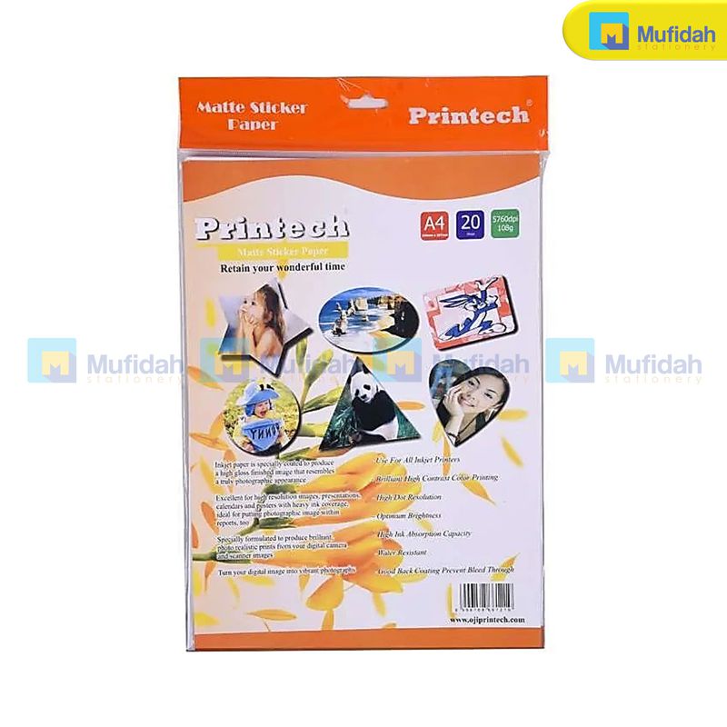 Matte Sticker Paper A4 108G Printech