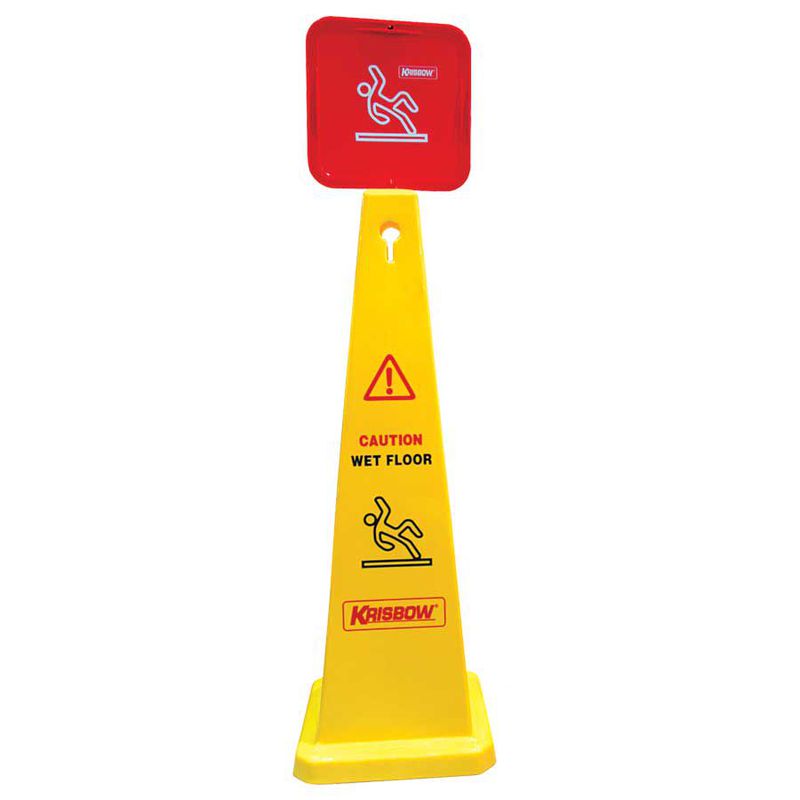 FLOOR SIGN CONE 1170MM CAUTION WET FLOOR KW1800091