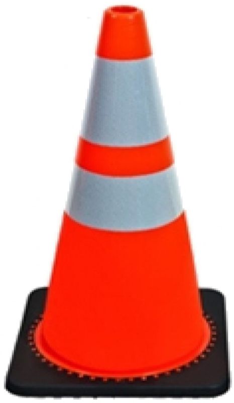 TRAFFIC CONE 70CM PVC BLACKBASE SRTC70BB