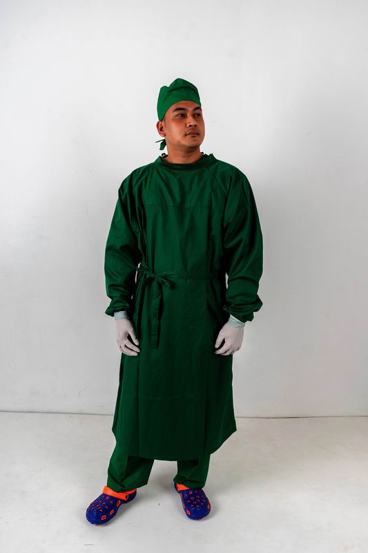 Jas Operasi Overlapping Bahan Water repellent