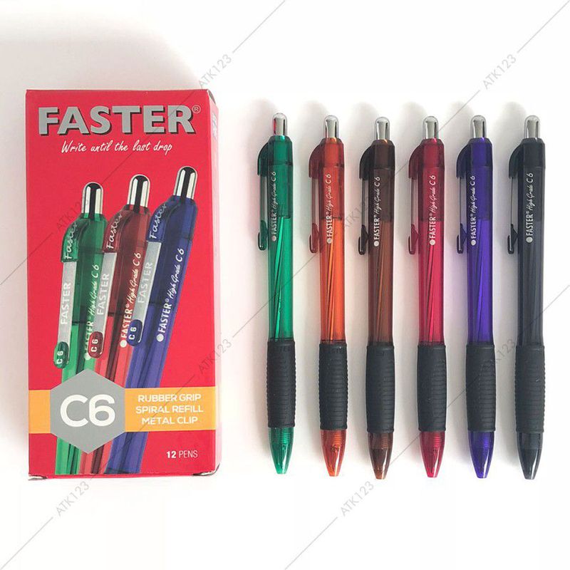 Pulpen Faster C6 Hitam cetek
