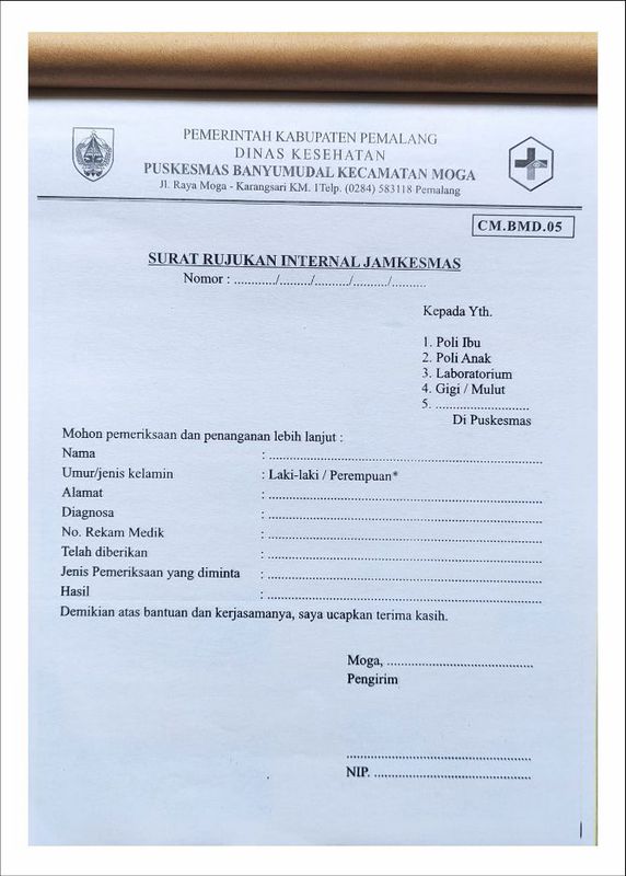 SURAT RUJUKAN INTERNAL JAMKESMAS