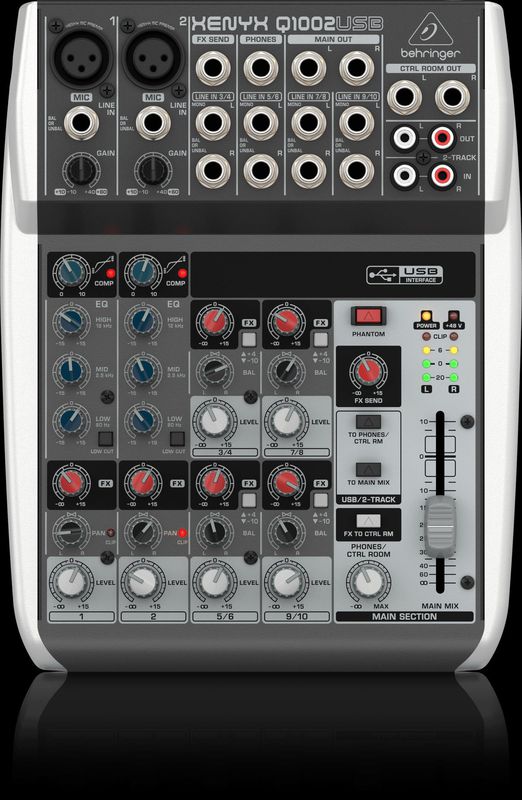 Behringer Xenyx Q1002USB Q1002 USB Q 1002 Mixer 10 Input 2 Channel USB