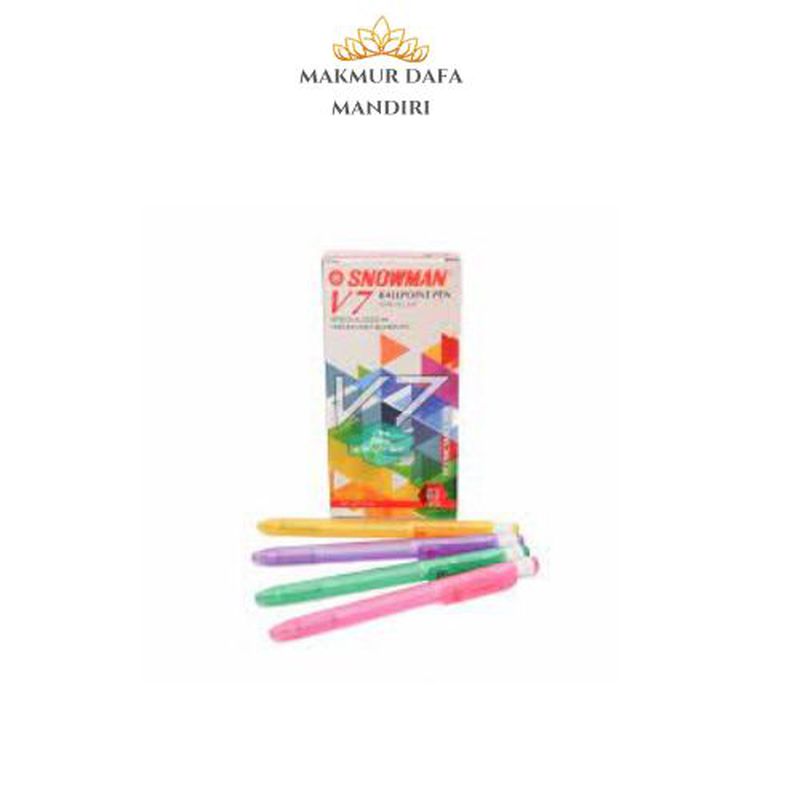 Ballpoint Snowman V7 Hitam / Semi pen - Hitam