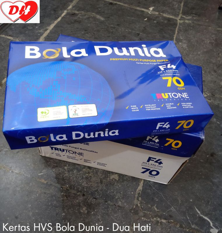 Kertas HVS F4 Bola Dunia - Dua Hati