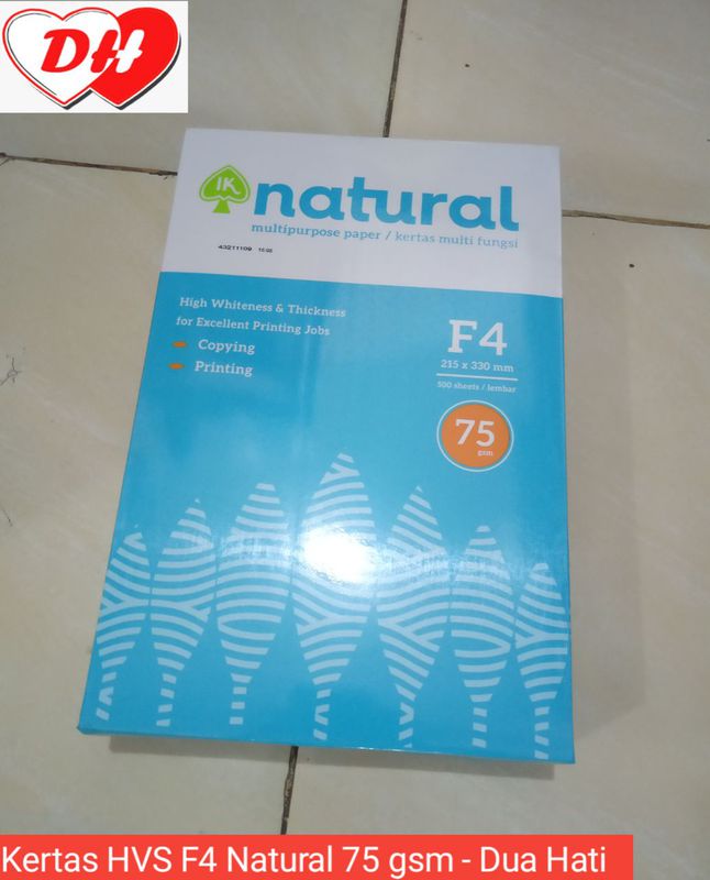 Kertas HVS F4 Natural 75 gsm - Dua Hati
