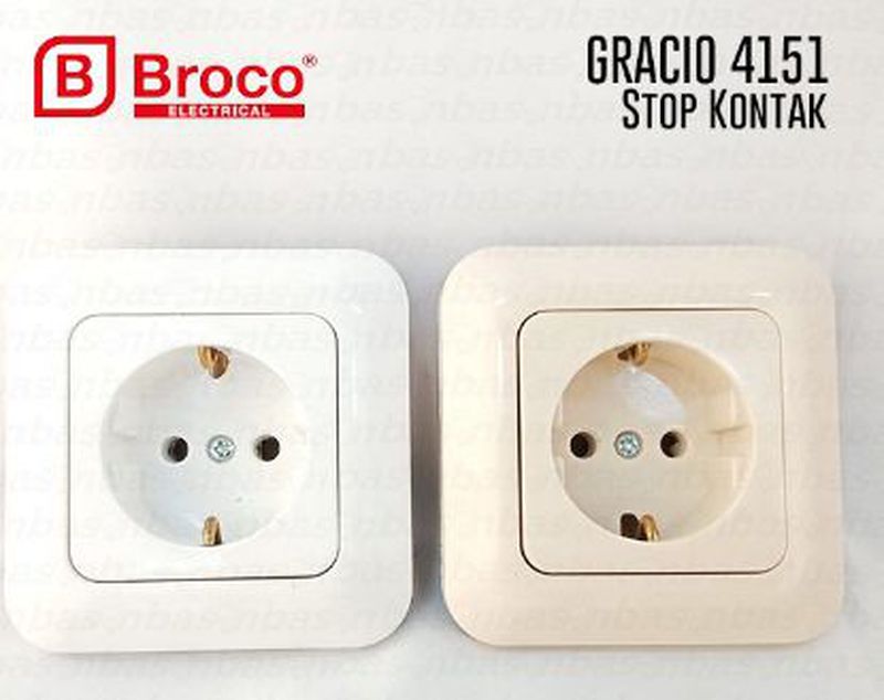 BROCO Gracio 4151 Socket Outlet 16A 250V White | Stop Kontak
