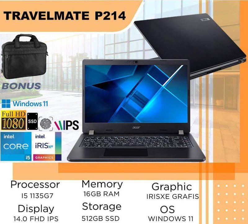 Laptop Acer Travelmate P214 Core i5 1135G7 Ram 8GB 512SSD Win11 14.0FHD ...