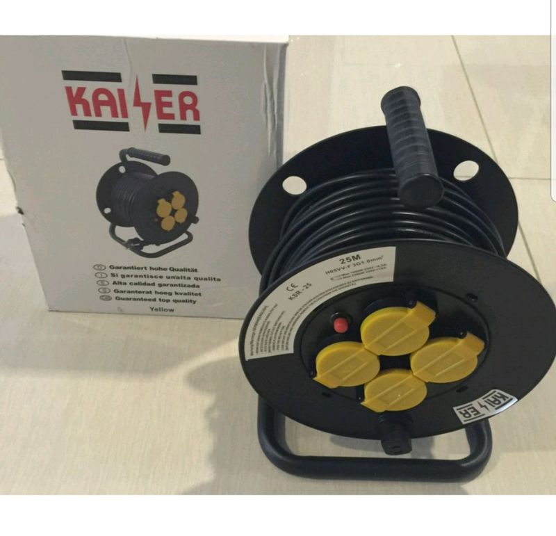 New Kabel Roll Kaiser 25 M 4 Stop Kontak / Kabel Gulungan 25 Meter