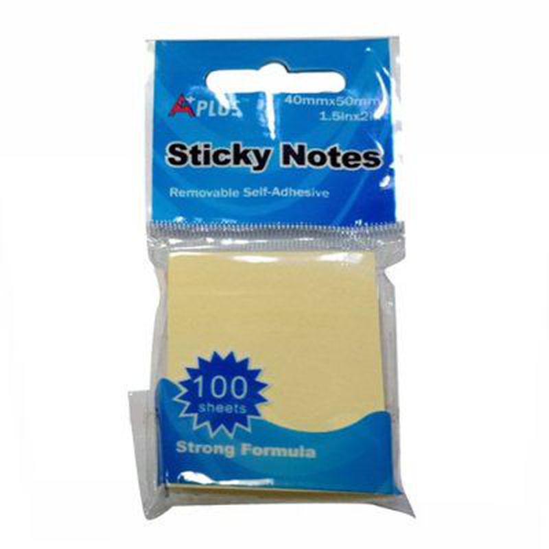 STICKY NOTES 40MM X 50MM 100 SHEETS A PLUS (ATK)