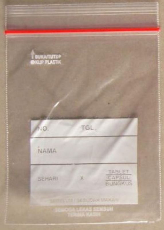 plastik klip obat bening