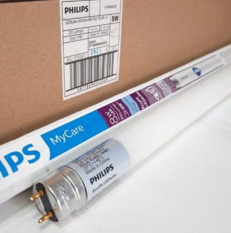 PHILIPS LED TUBE ECOFIT 8W 600mm 765 T8 TL LED 8 W Watt 60cm PUTIH 6500K Cool Daylight
