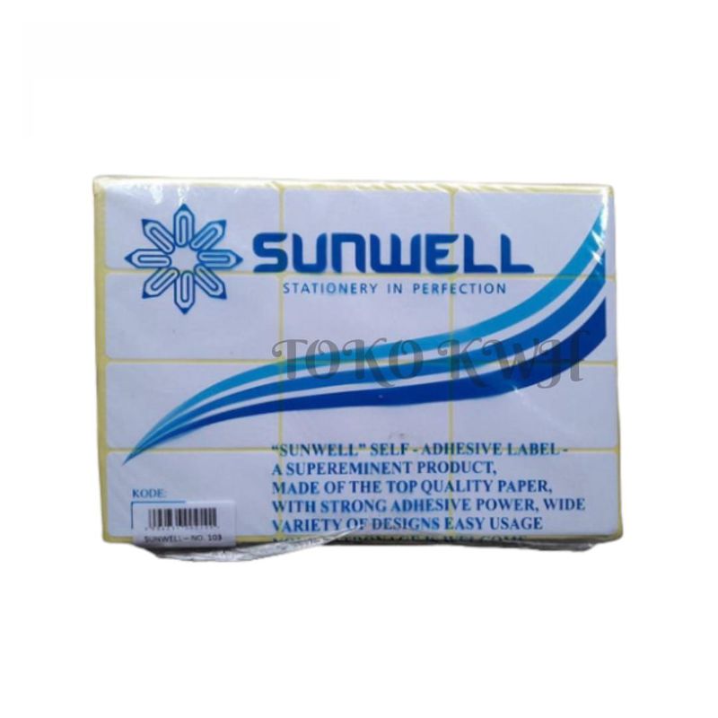 STIKER LABEL NAMA / LABEL HARGA SUNWELL NO.103 (3.2 X 6.4 cm)