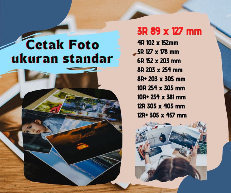 Cetak Foto Ukuran Standar - 5R 127 X 178 Mm