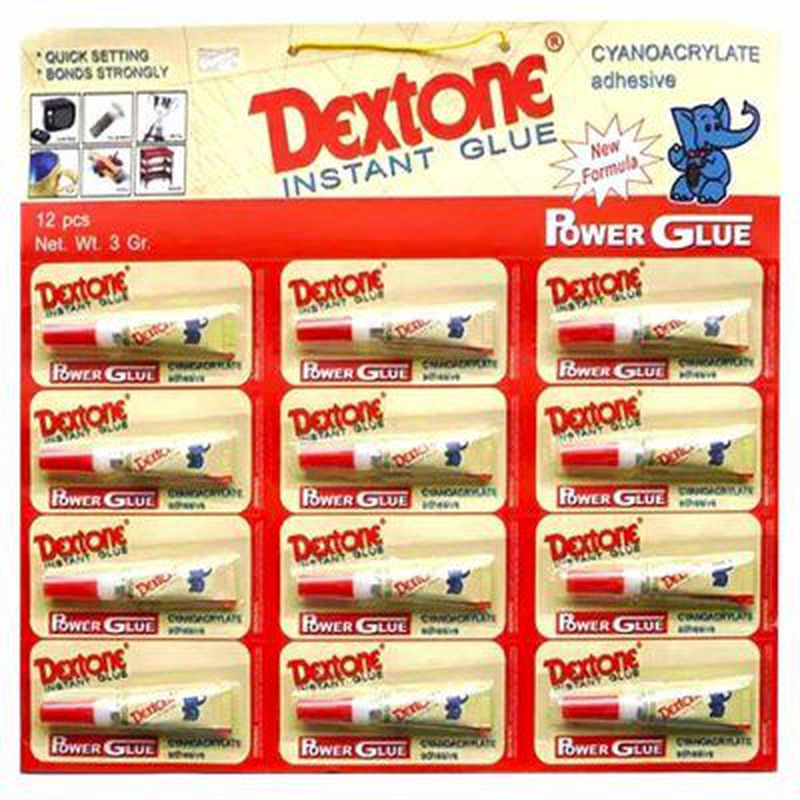 LEM INSTAN GLUE POWER GLUE 3GR 12 PCS DEXTONE (ATK)