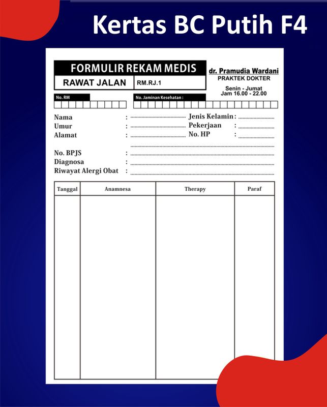 Costum Cetak Lembar RM