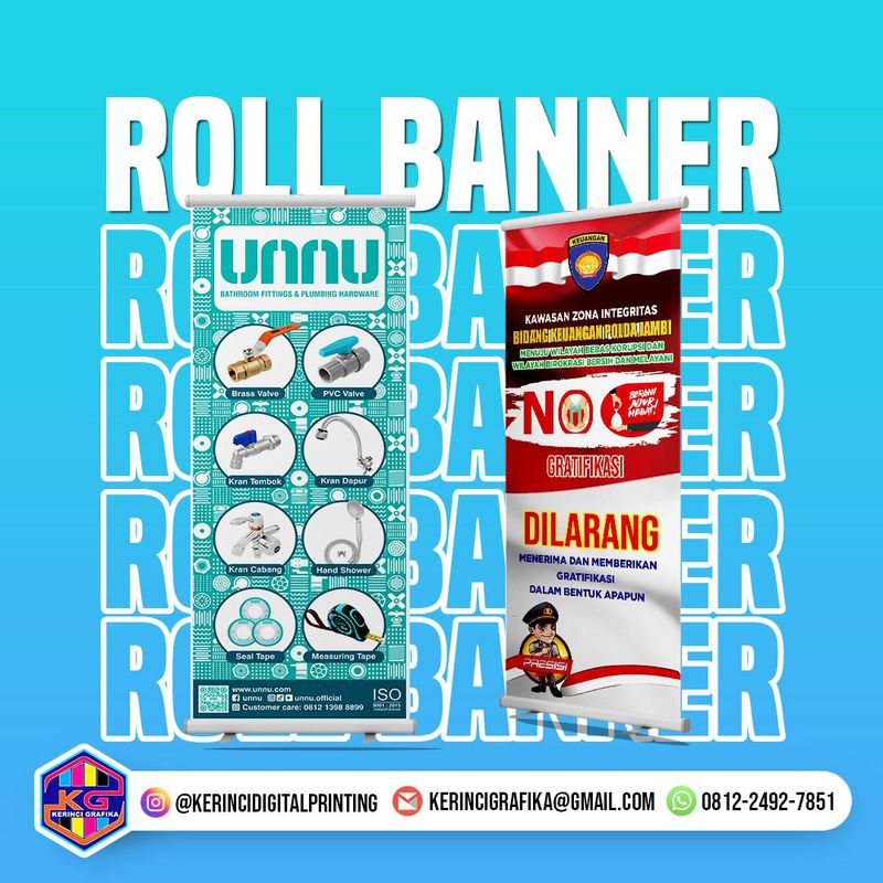 ROLL BANNER PLUS CETAK BAHAN ALBATROS MEDIA PROMOSI, FREE DESIGN, 1 ...