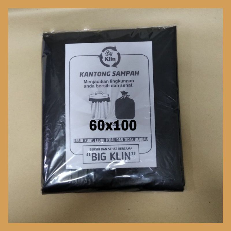 kantong plastik sampah hitam uk. 60 x 100