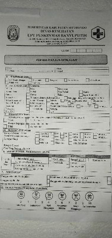 Formulir Kajian Awal Klinis. PKM BANYUPUTIH