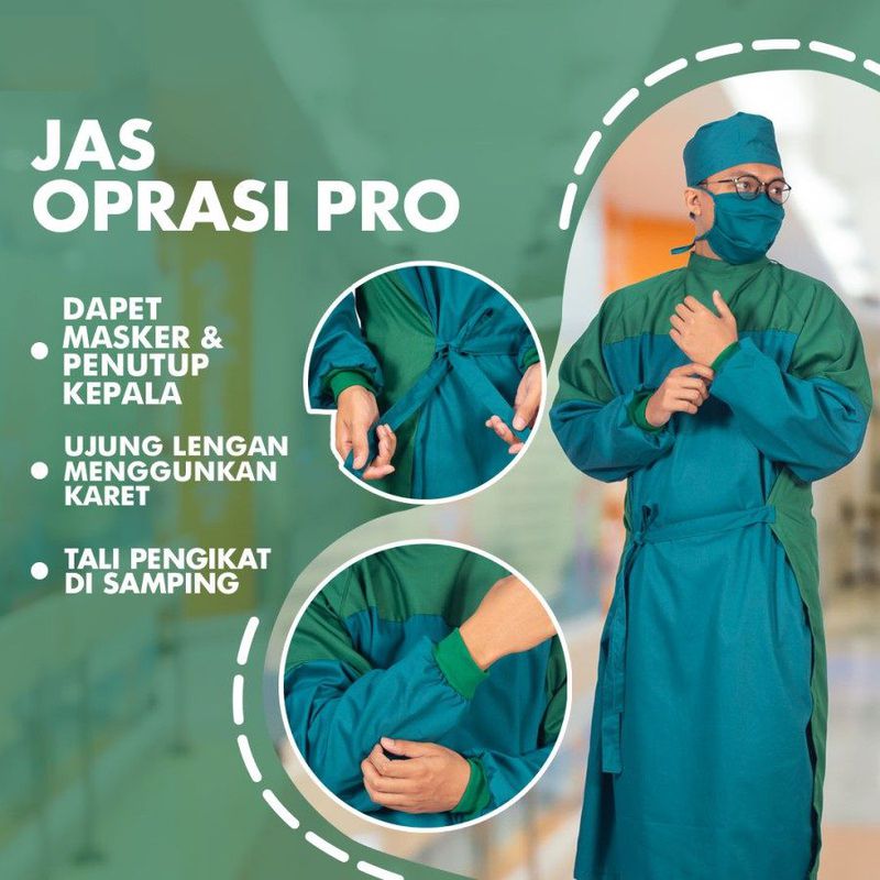 Jas Operasi Overlapping - Hijau