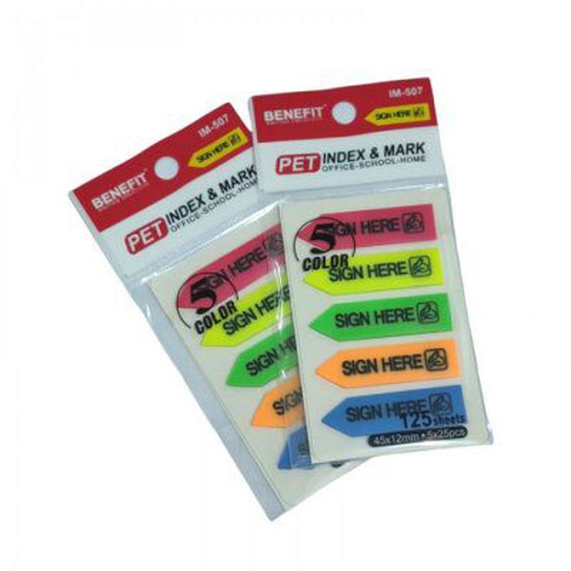 STICKY NOTES BENEFIT 125 LEMBAR ( 5 WARNA X 25 PCS ) 45 MM X 12 MM IM ...