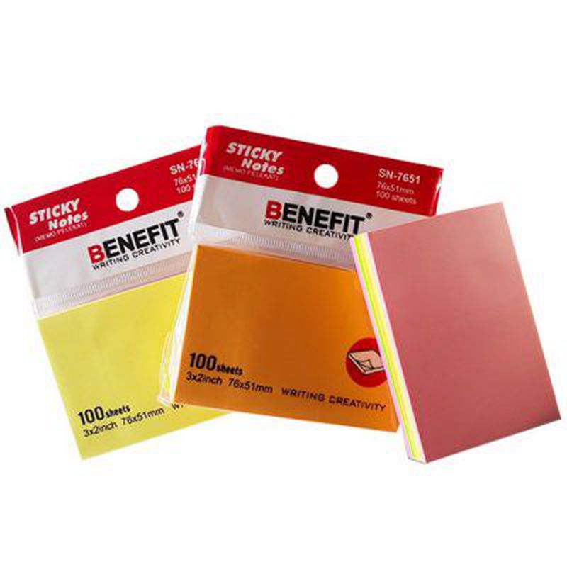 STICKY NOTES BENEFIT 76 MM X 51 MM 100 LEMBAR SN-7651WT (ATK)