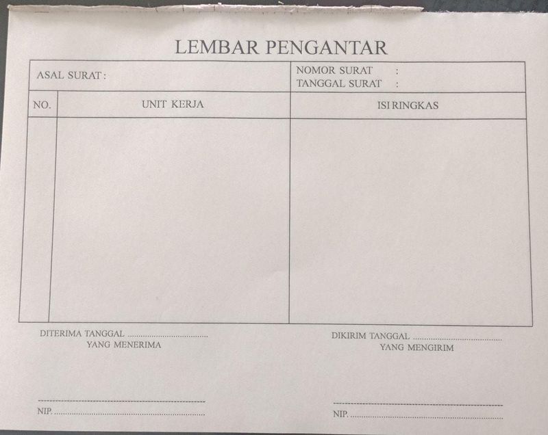 Lembar Pengantar Badan