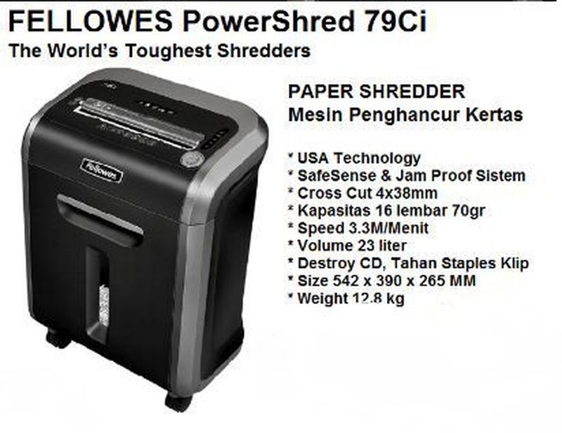 Mesin Penghancur Kertas Fellowes Power Shred 79 CI