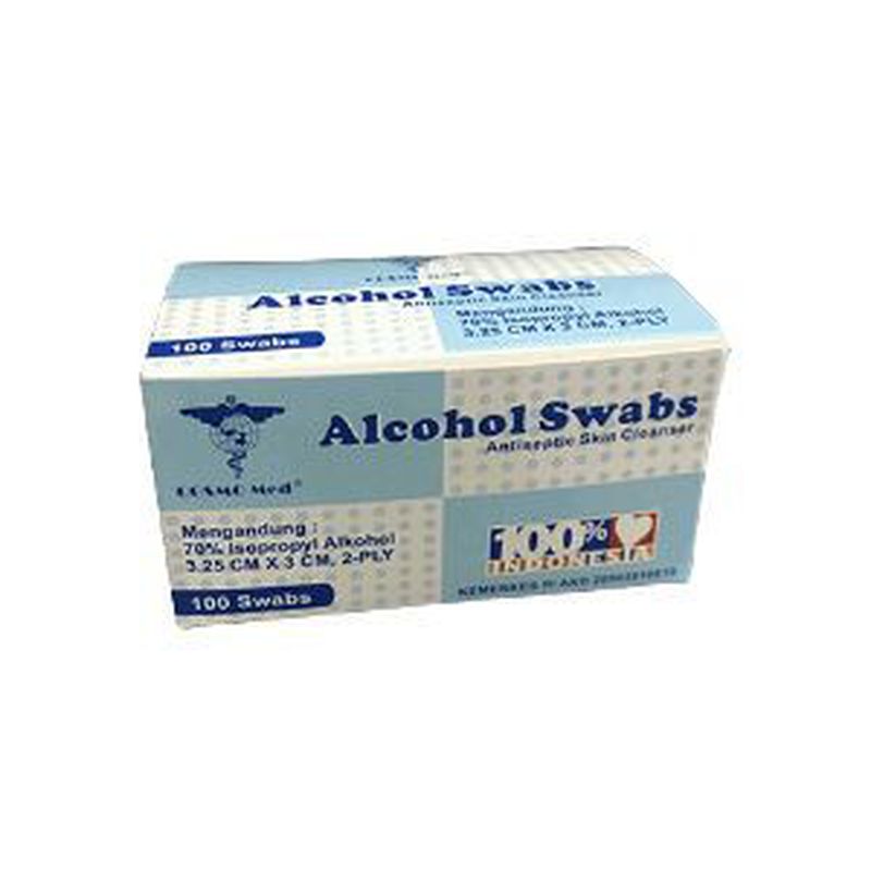 Alcohol Swabs Biru Ethyl Alcohol - 100pcs