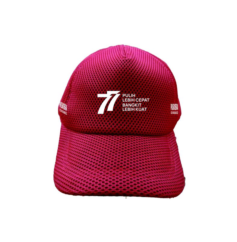 Topi PASKIBRA Warna Merah Bahan Double Mash
