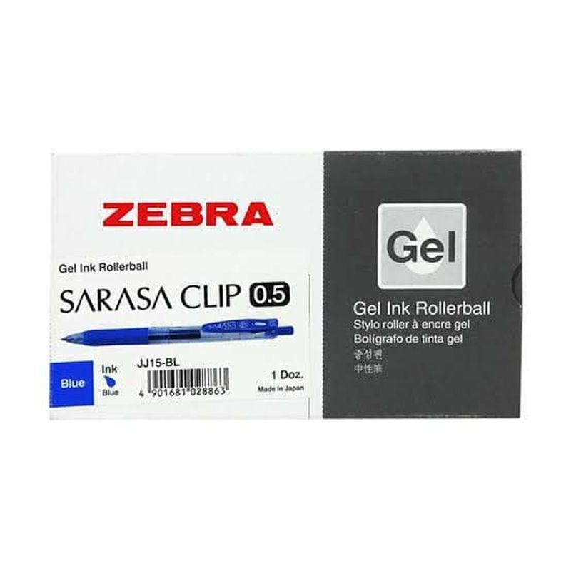Ballpoint Zebra Sarasa Clip Biru Gel 0.5