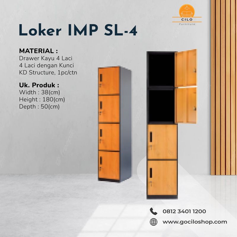 Loker IMP SL-4 | 4 Laci Wooden