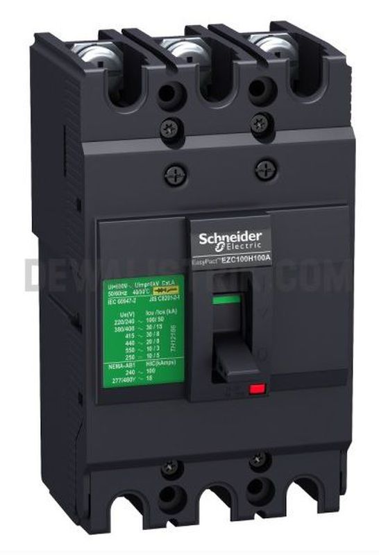 Mccb Schneider EZC 100 F 3 Phase 50 Ampere