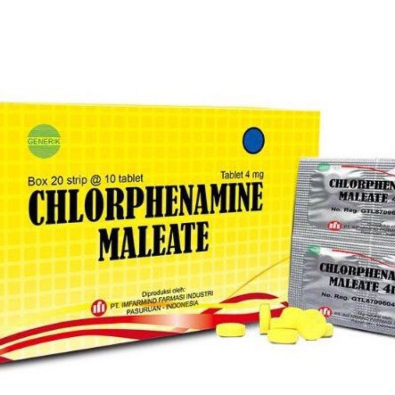 CHLORPHENIRAMINE MALEATE 4 MG TABLET (IMFARMIND)