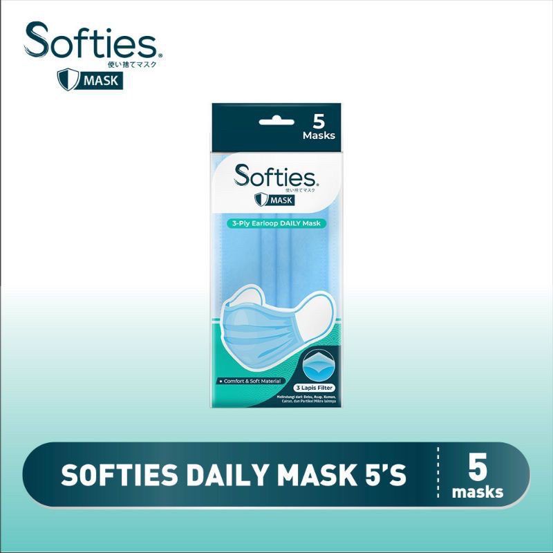 Masker medis (daily mask) 3ply isi 5/pack