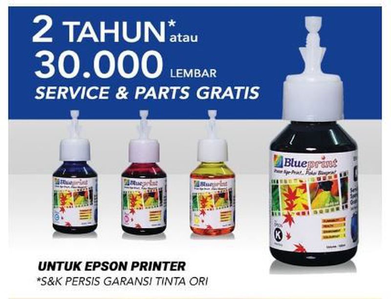 Tinta Suntik Warna Untuk Epson Merk BLUEPRINT (Cyan/ Yellow/Magenta)