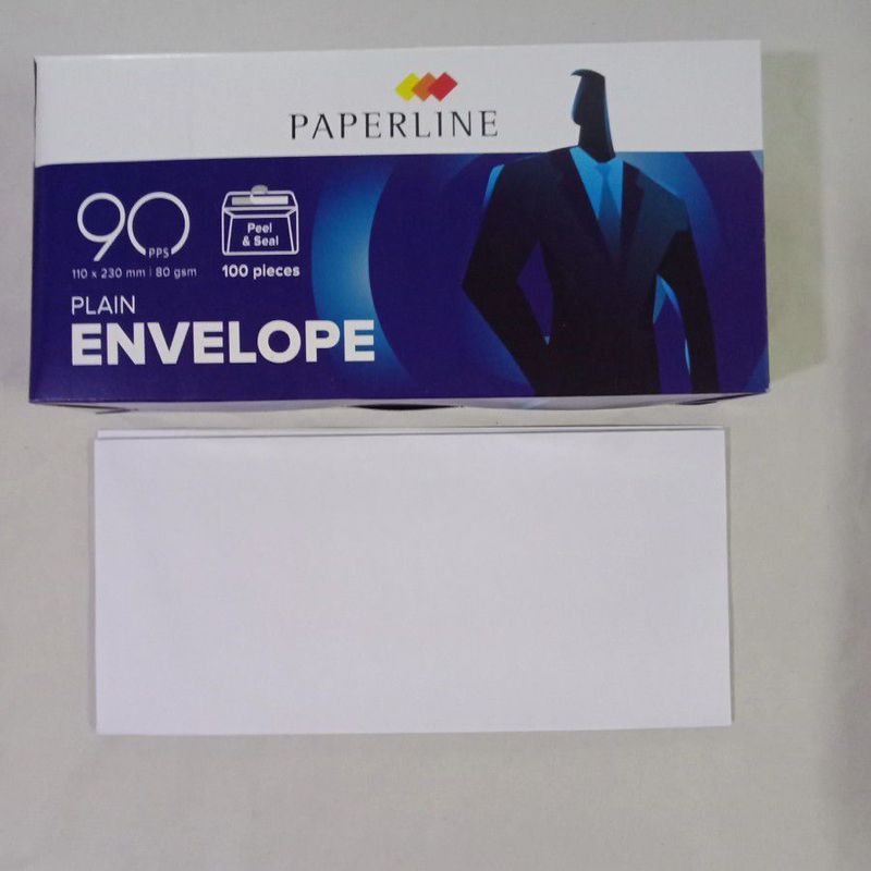 Amplop Putih Paperline PPL 90 PPS Polos 11 x 23 cm