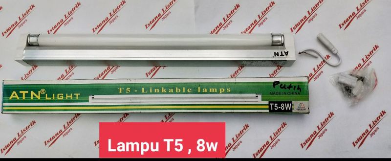 Lampu T5 , 8watt , set